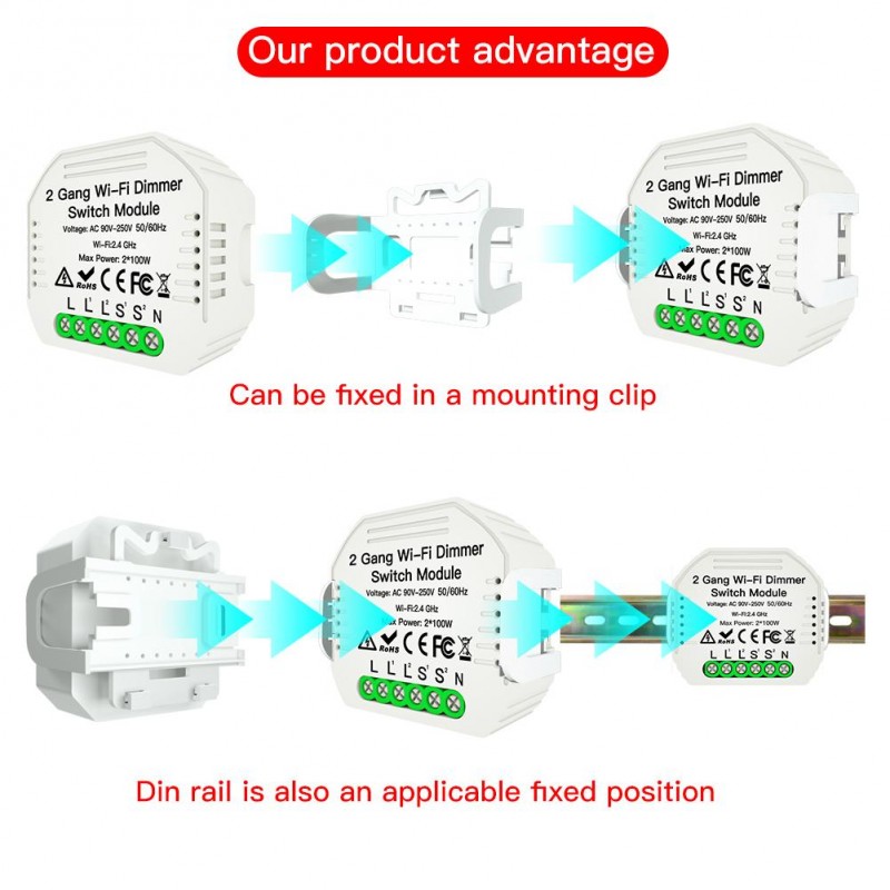 MS-105B Modulo Dimmer Inteligente Doble